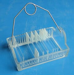 20/40-Slide Rack Glass Rack with Handle - Delta Microscopies