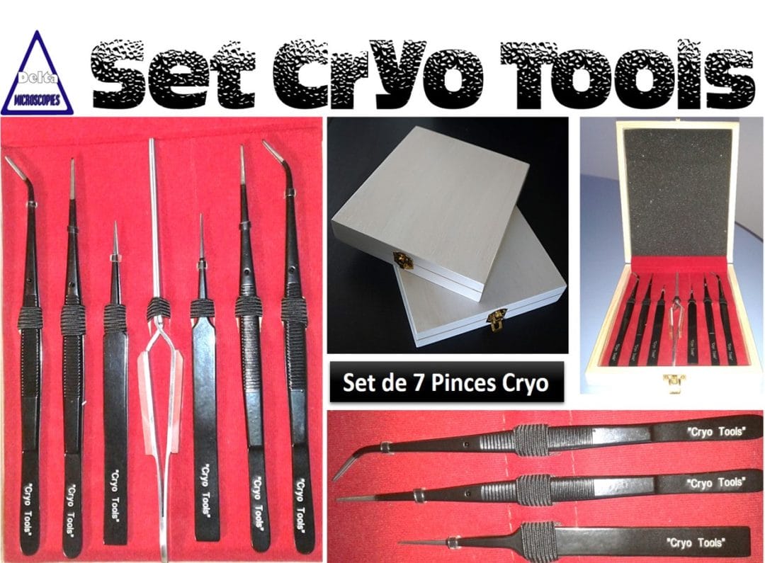 Kit "Cryo Tools" in wood box - Delta Microscopies