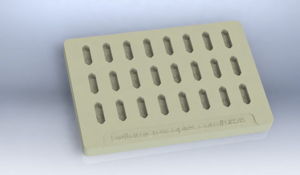 EM flat mold reusable, small cavity size with notch - Delta Microscopies