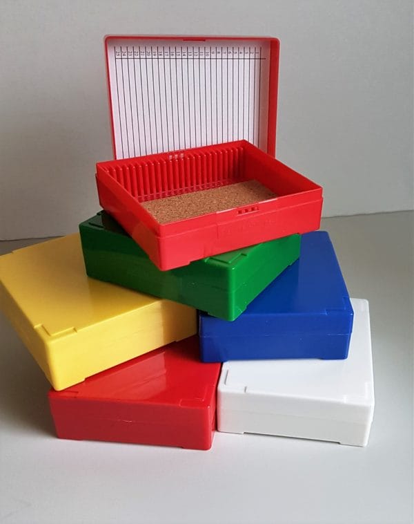 25 slides microscope Storage Box - Delta Microscopies